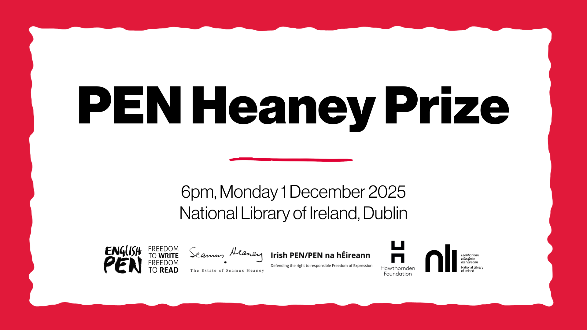 PEN Heaney Prize 2025 ceremony - English PEN